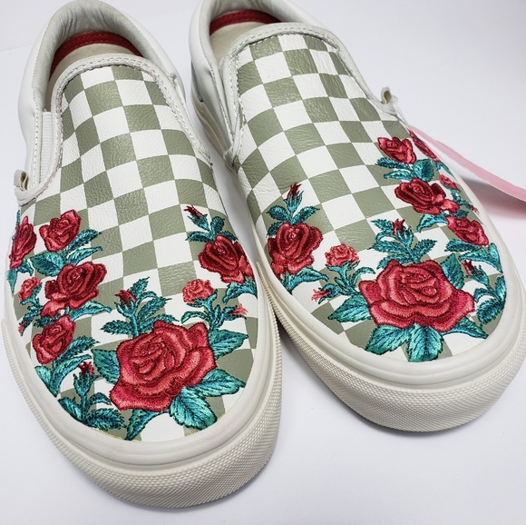 Vans | Shoes | Vans Classic Slip On Dx Rose Embroidery | Poshmark